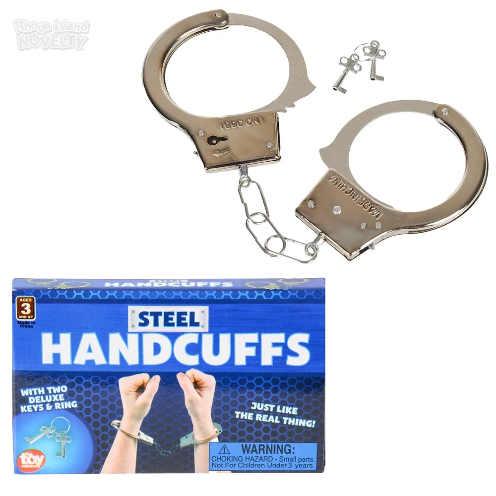 10.5" Steel Hancuffs 72 pieces Bulk — Madhatter Magic Shop